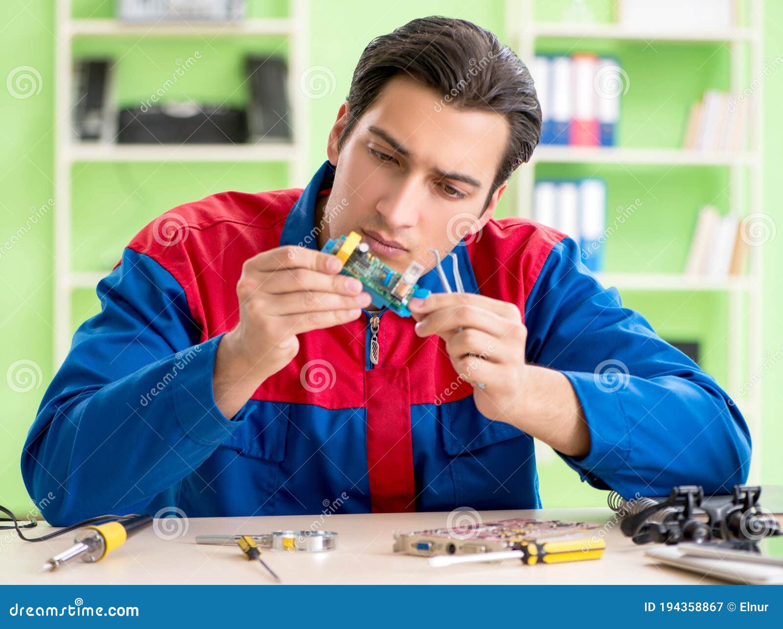 Computer Engineer Repairing Broken Desktop Stock Image - Image of ...
