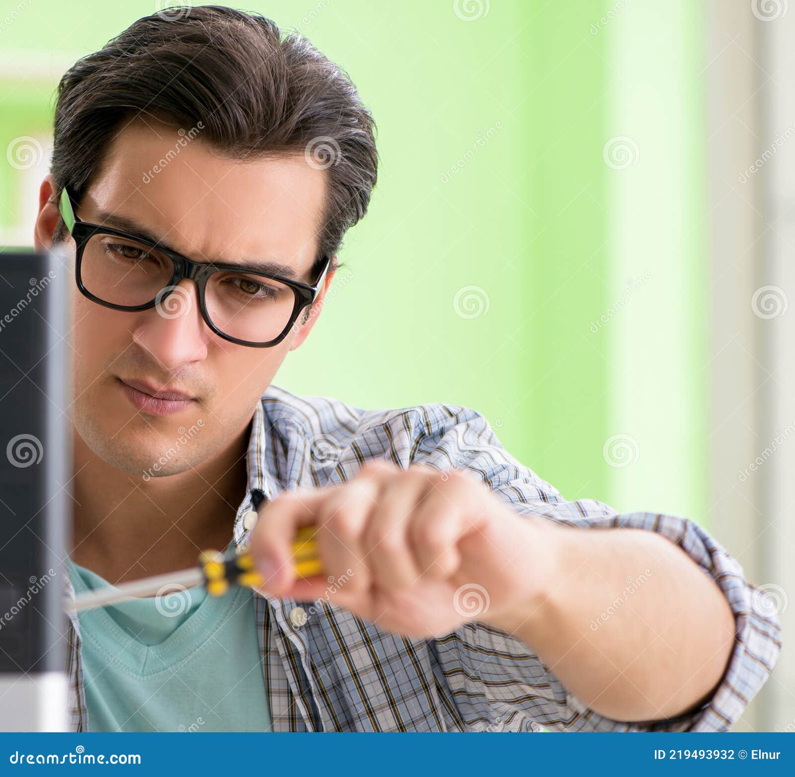 Computer Engineer Repairing Broken Desktop Stock Photo - Image of ...