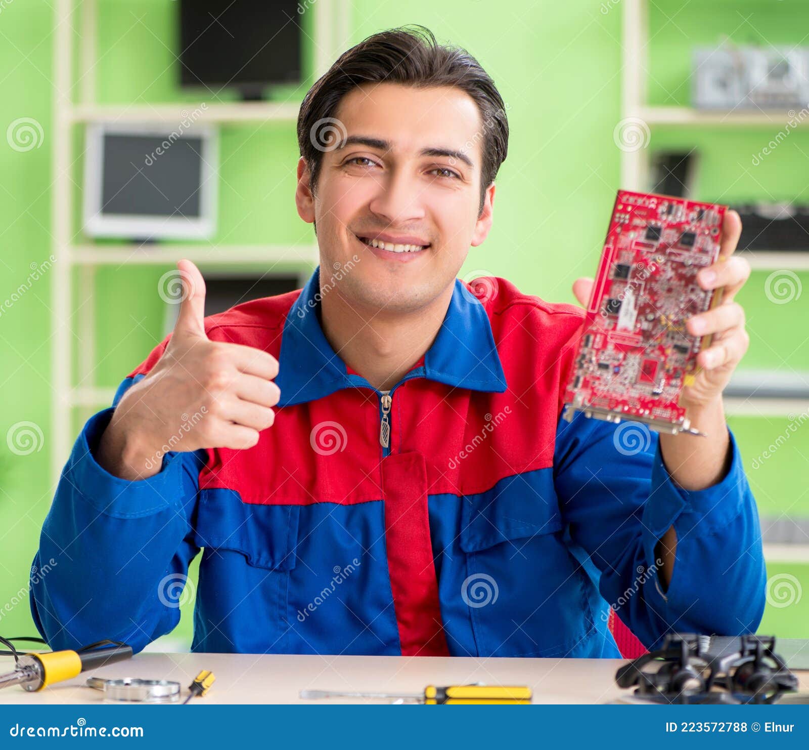 Computer Engineer Repairing Broken Desktop Stock Photo - Image of ...