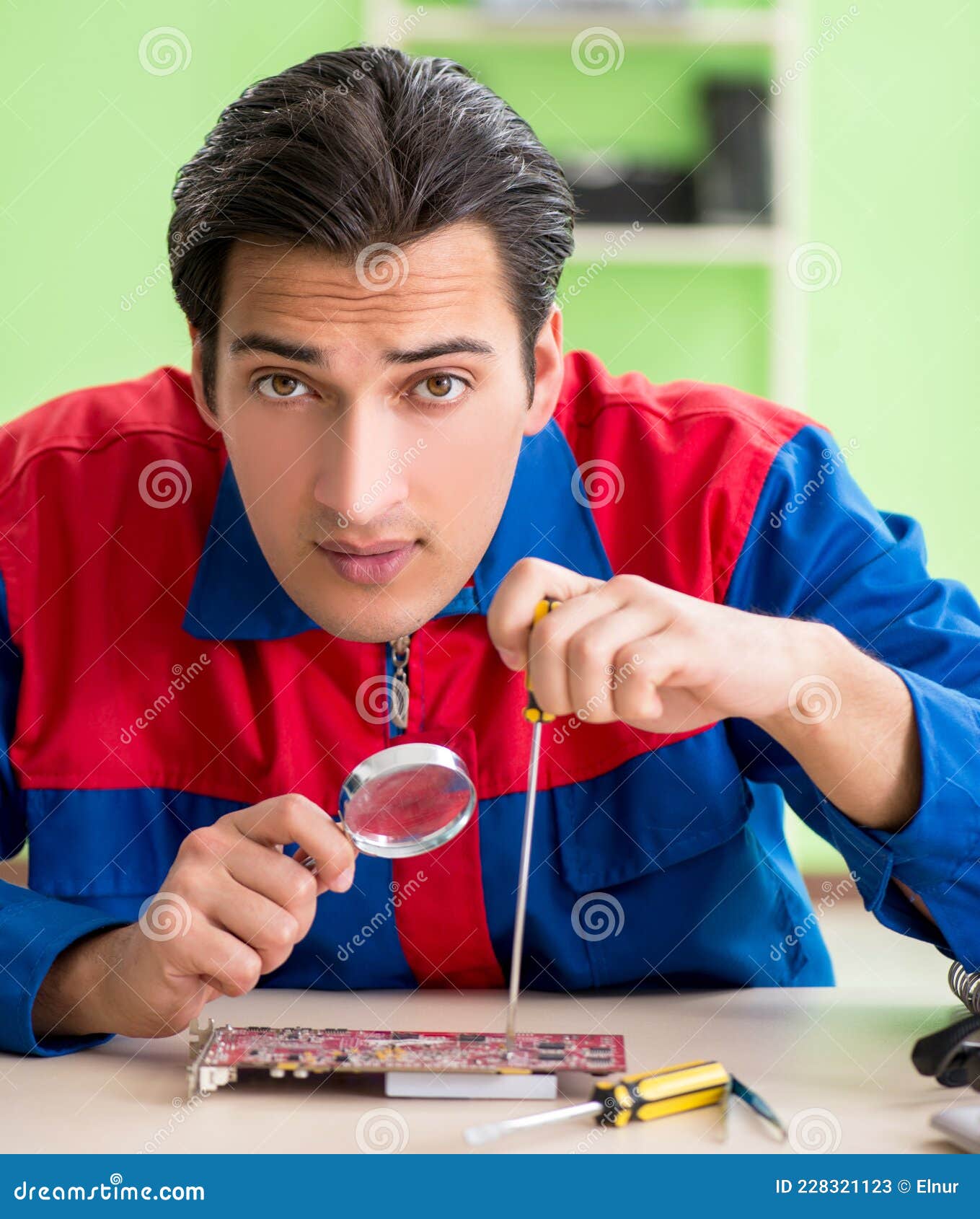 Computer Engineer Repairing Broken Desktop Stock Image - Image of ...