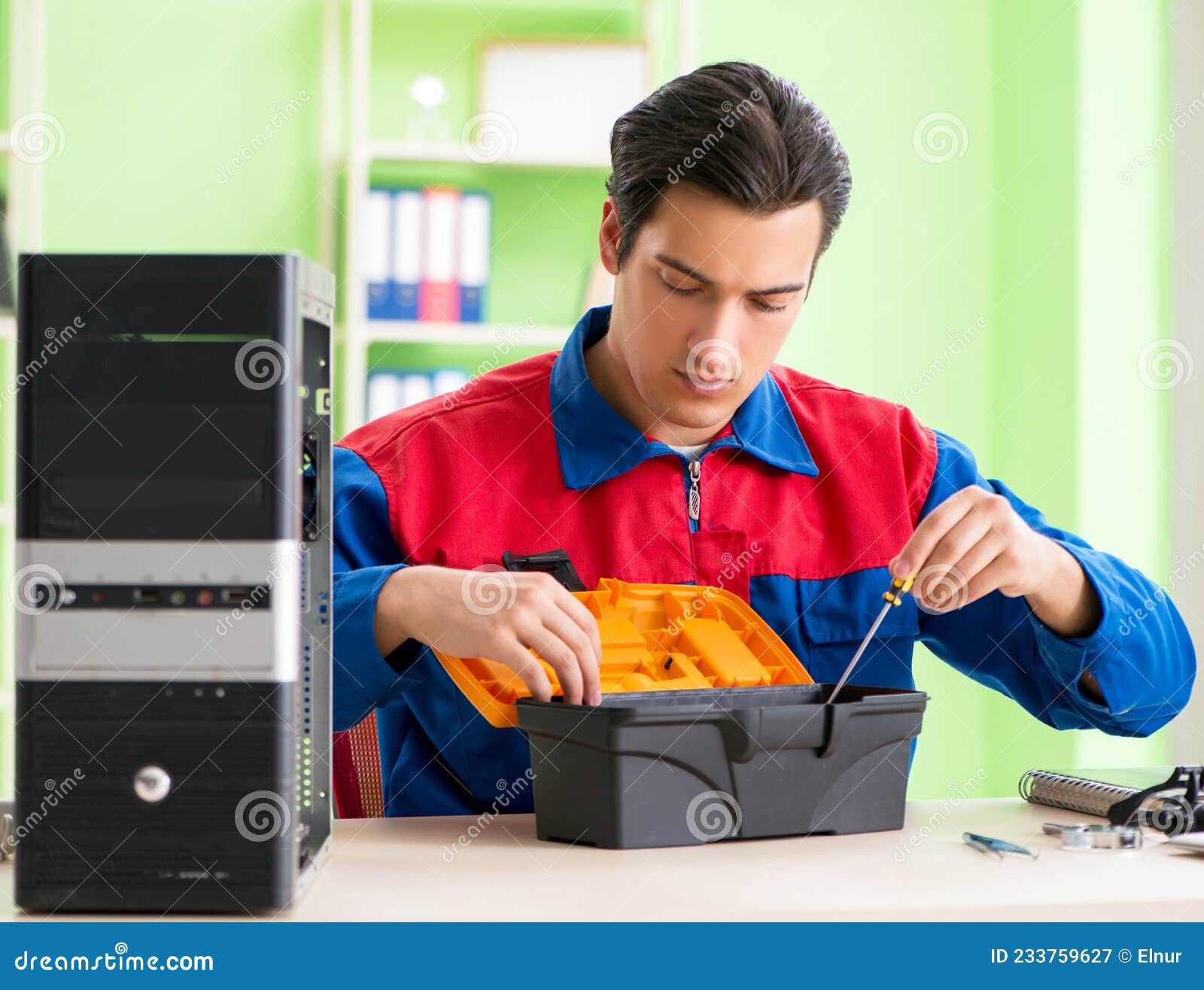 Computer Engineer Repairing Broken Desktop Stock Image - Image of ...
