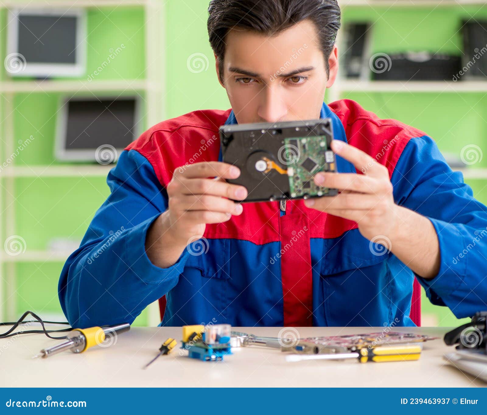 Computer Engineer Repairing Broken Desktop Stock Image - Image of ...
