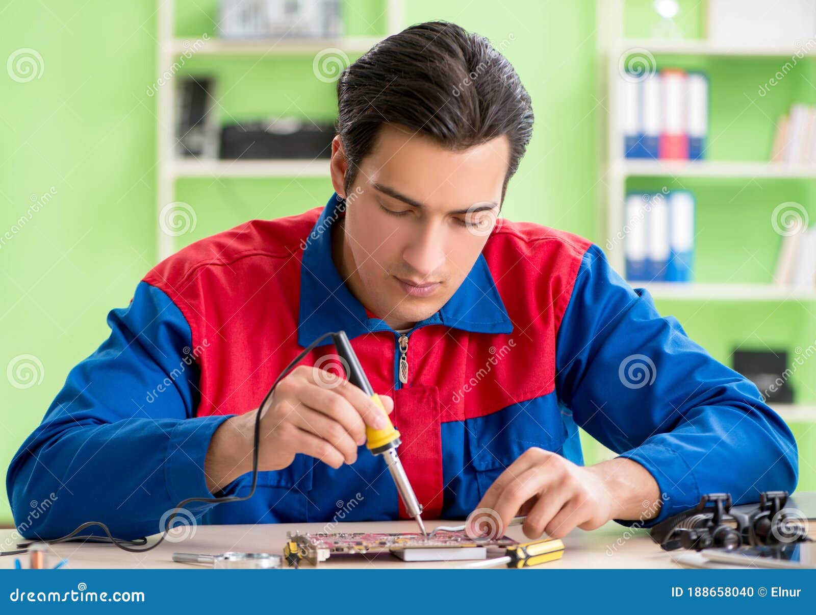 Computer Engineer Repairing Broken Desktop Stock Photo - Image of ...