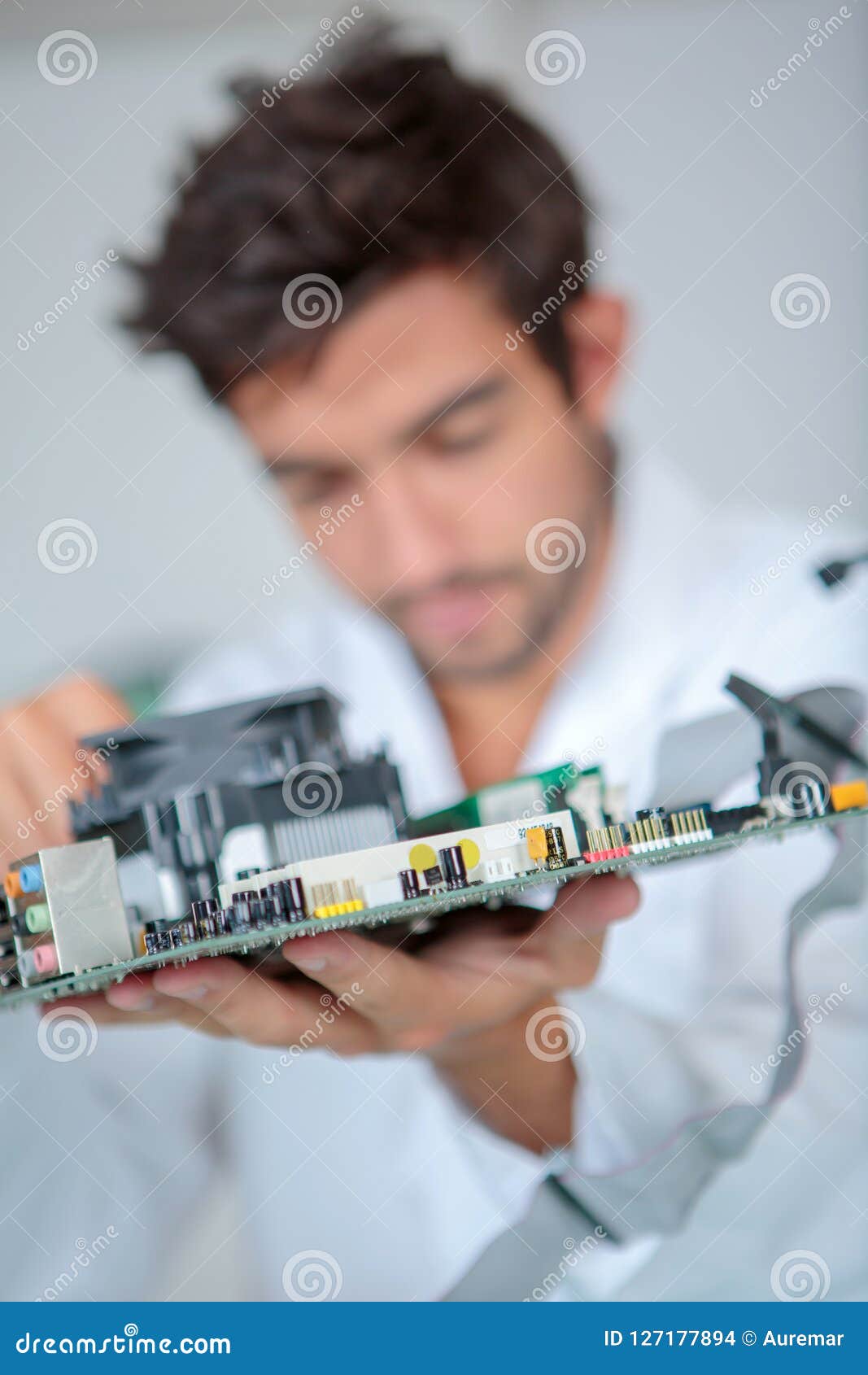 Computer Engineer Solving Problem Stock Photo - Image of processor ...