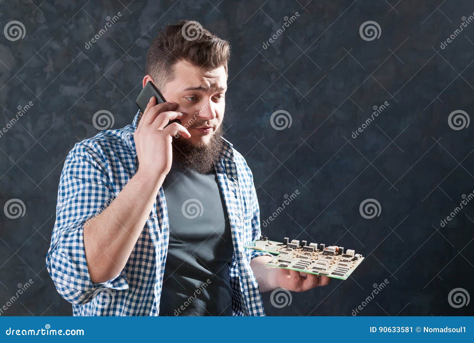 Computer Engineer Talk with Client about Problem Stock Image - Image of ...