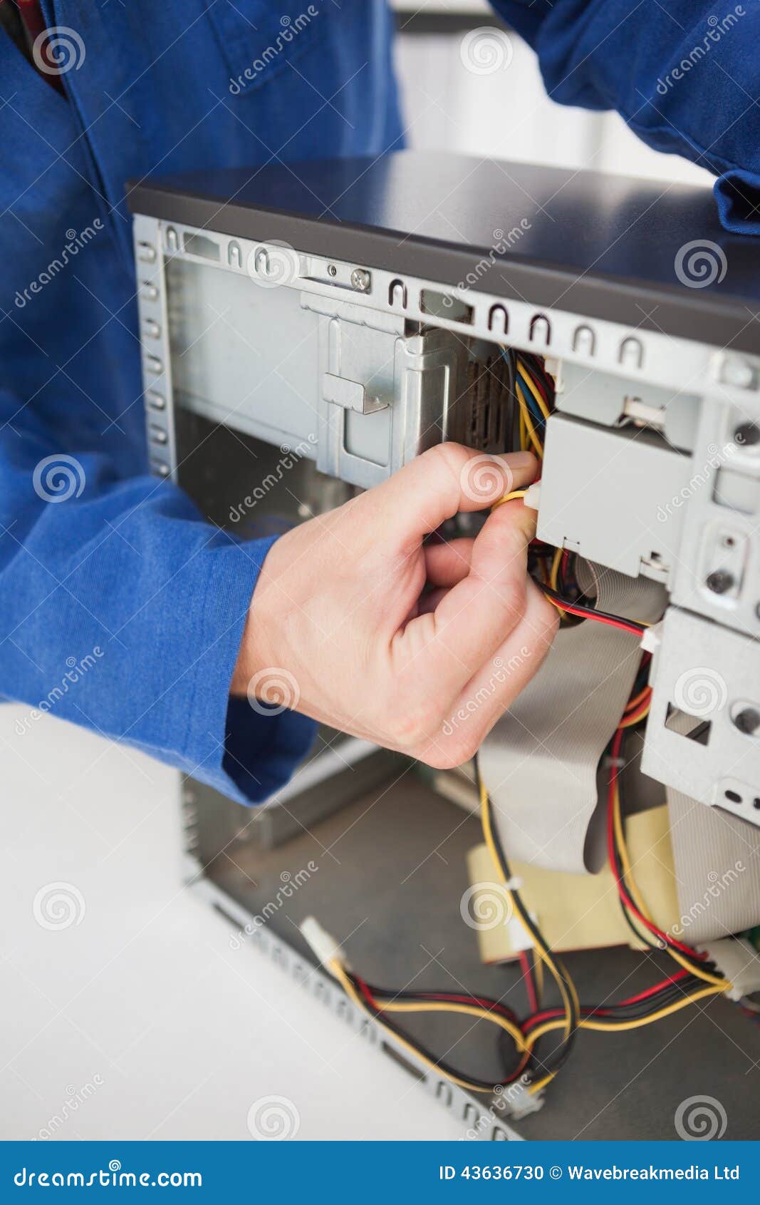 Computer Engineer Working on Broken Cables Stock Photo - Image of side ...
