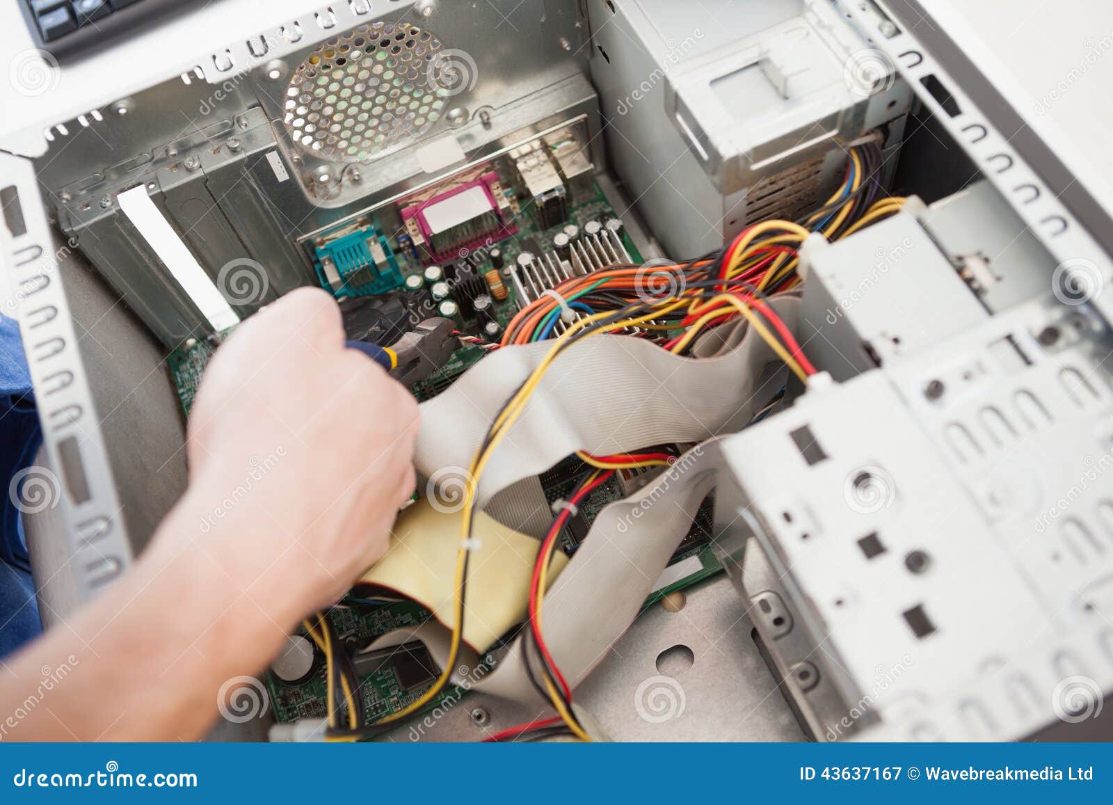 Computer Engineer Working on Broken Cpu Stock Image - Image of ...