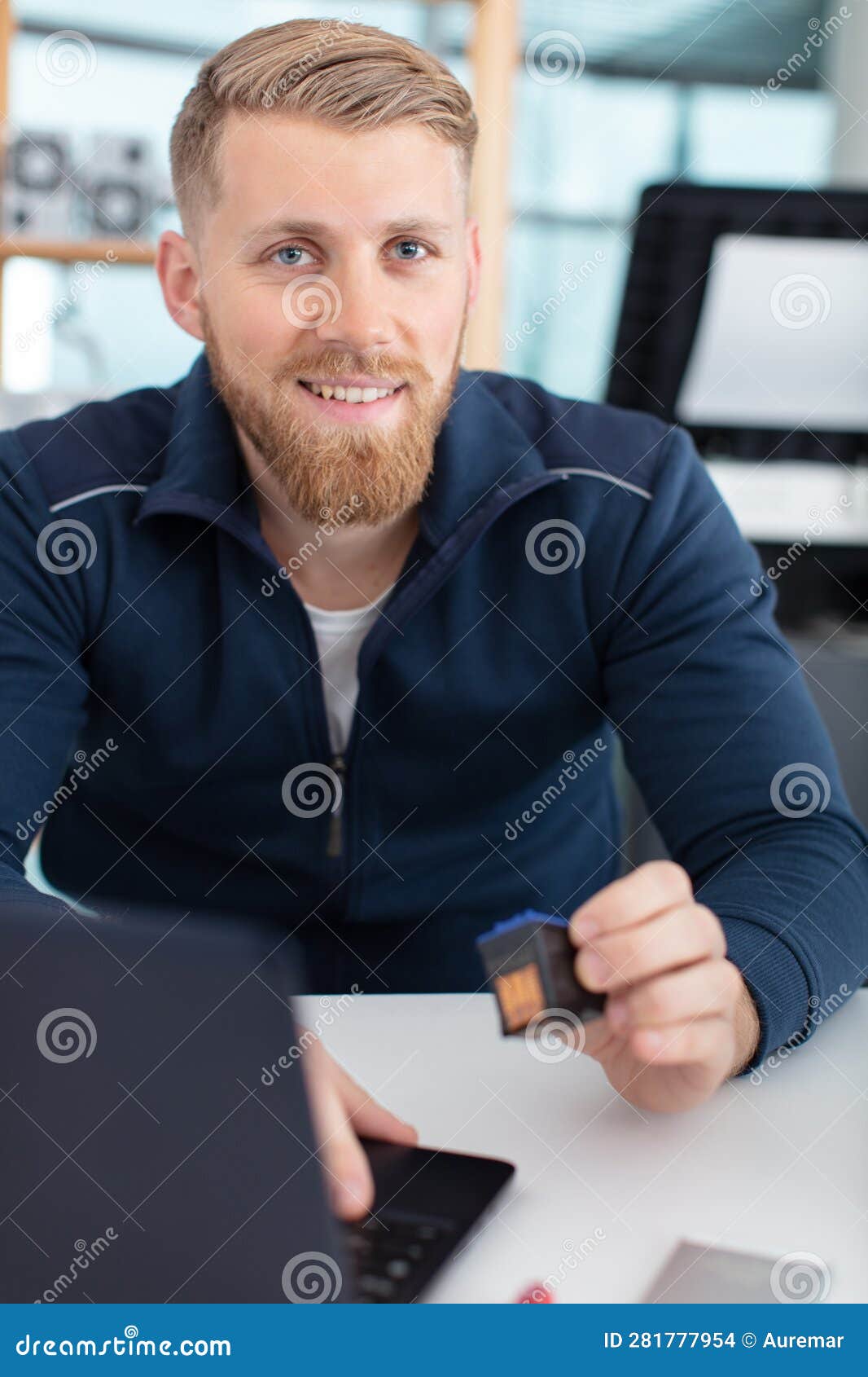 Computer Engineer Working on Broken Computer in Office Stock Photo ...