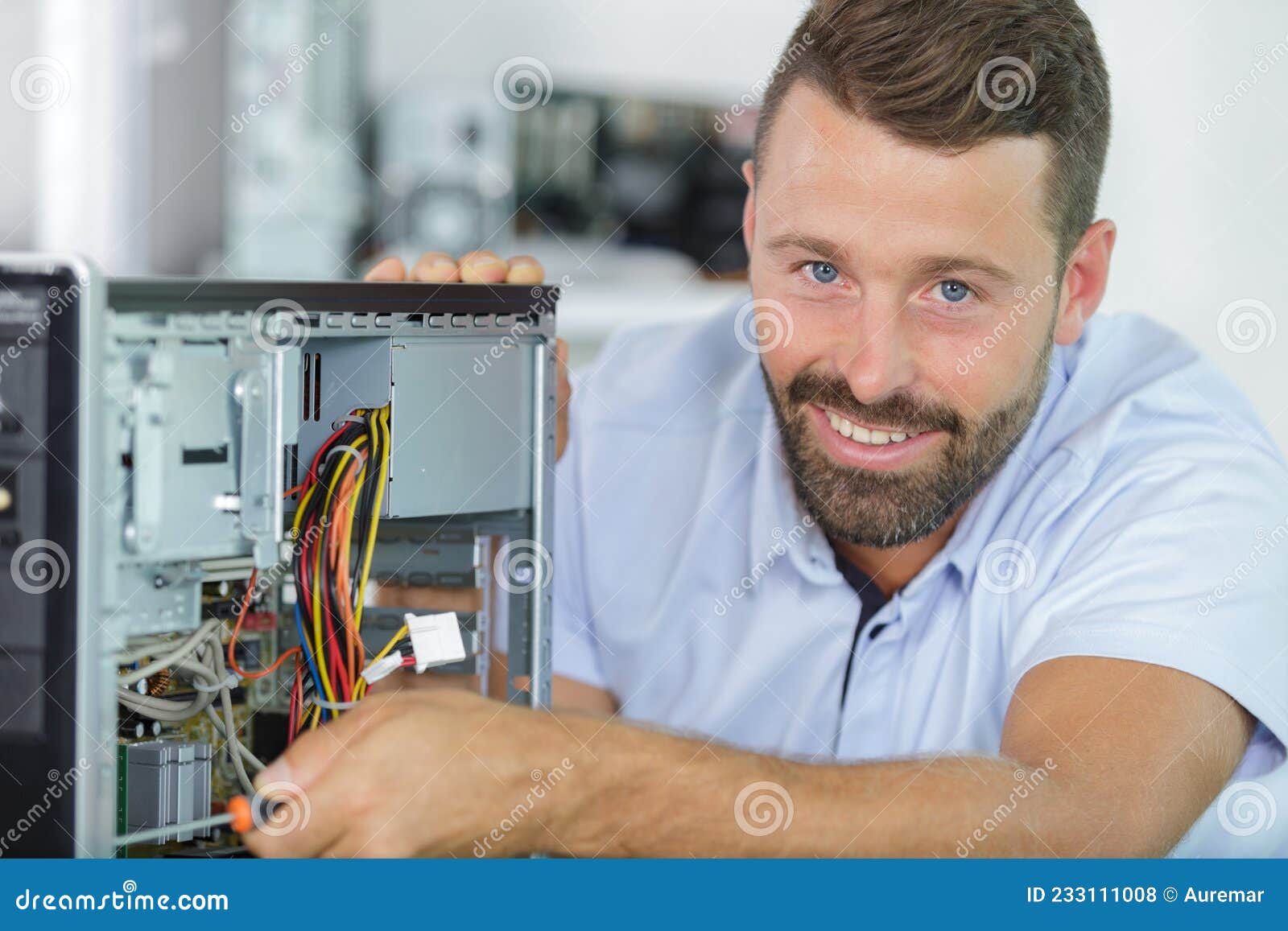 Computer Engineer Working on Broken Pc Stock Photo - Image of ...
