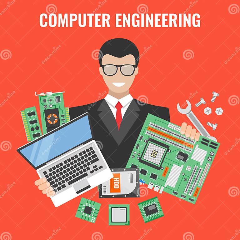 Computer Engineering Flyer stock vector. Illustration of guarantee ...