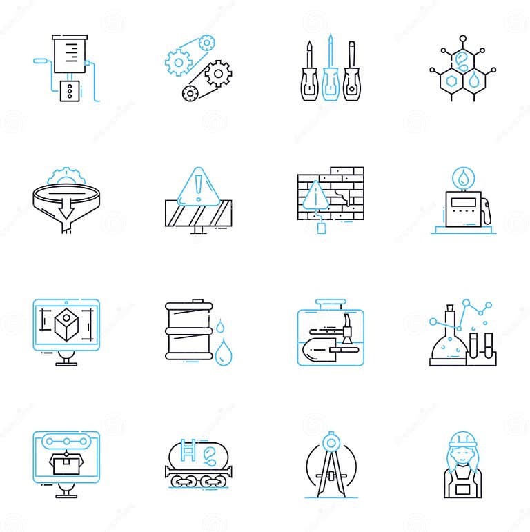 Computer Engineering Linear Icons Set. Coding, Hardware, Software ...