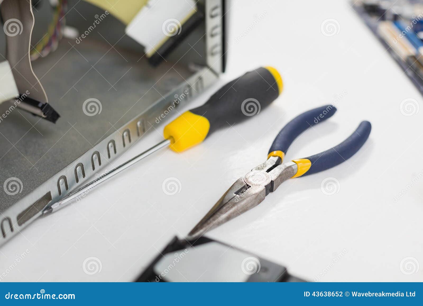 Computer Engineers Tools beside Broken Device Stock Photo - Image of ...