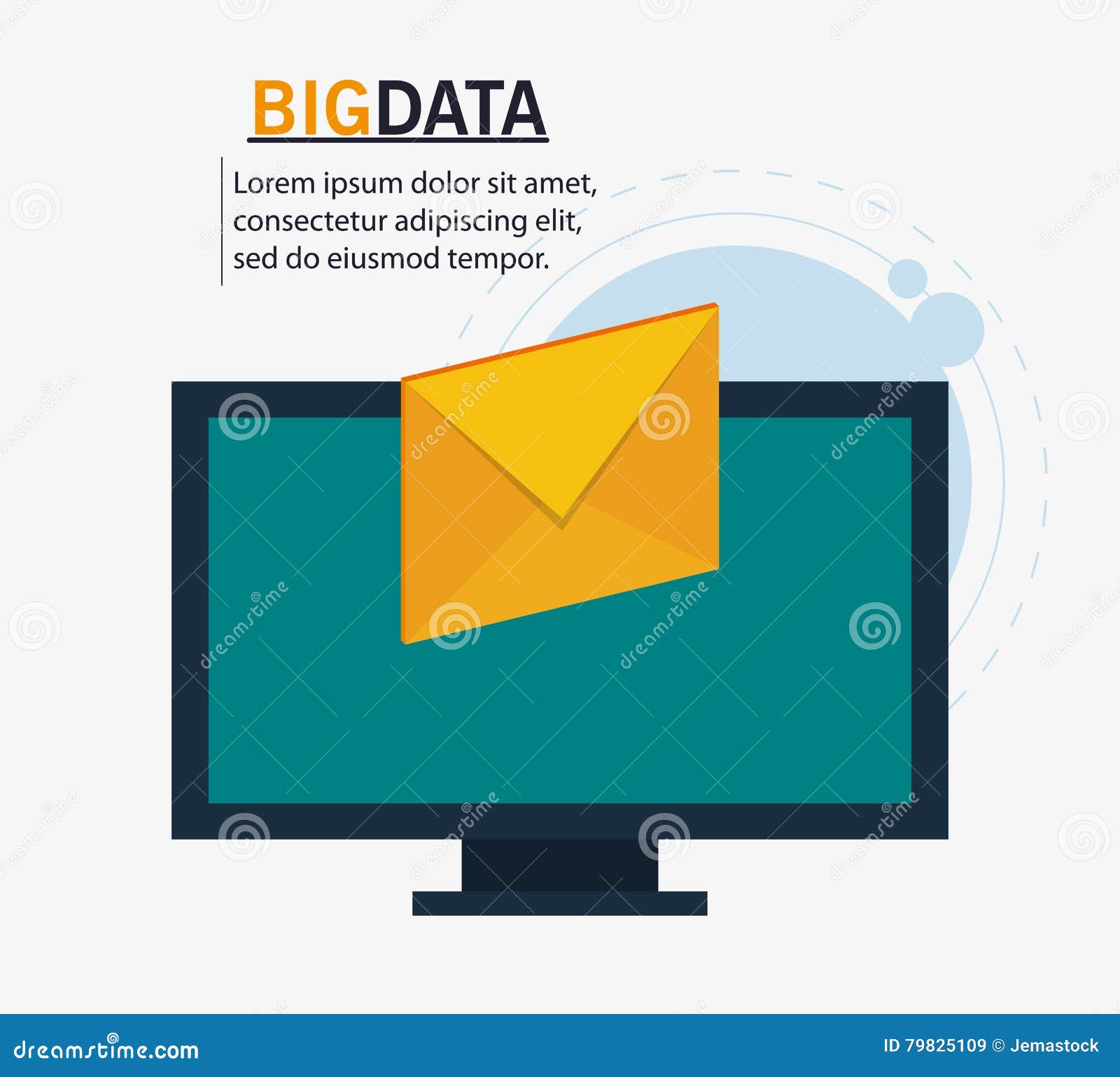 Computer Envelope and Big Data Design Stock Illustration - Illustration ...