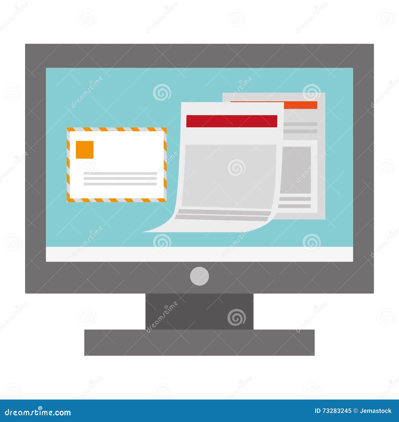 Computer Envelope Documents , Illustration Stock Illustration ...