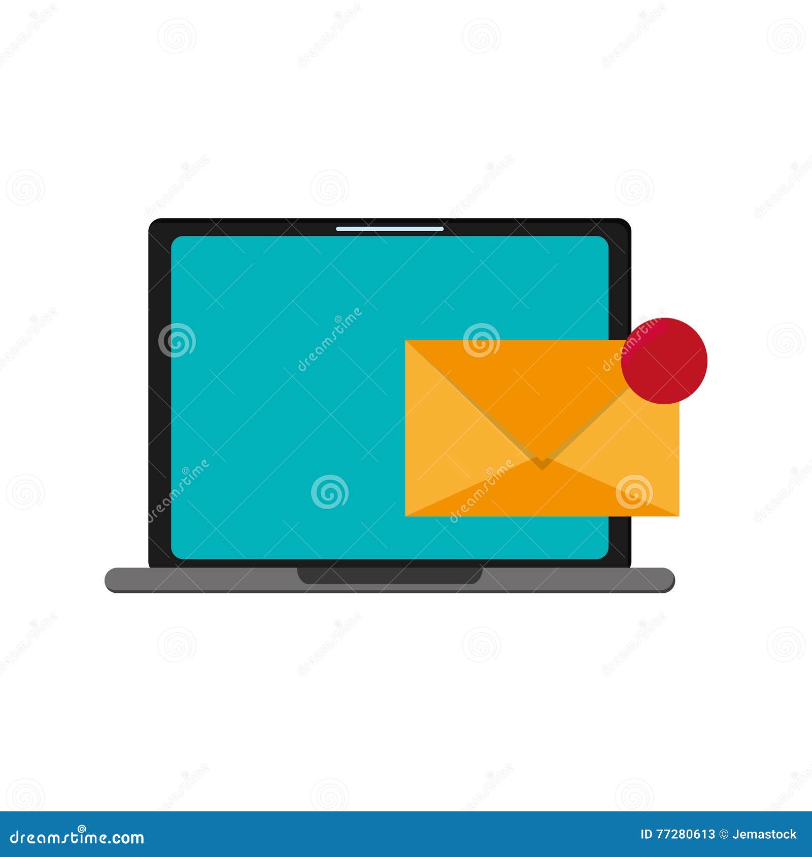 Computer and envelope icon stock vector. Illustration of wide - 77280613