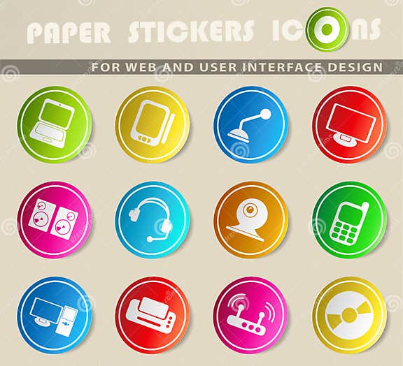 Computer equipment icons stock vector. Illustration of labels - 88033573