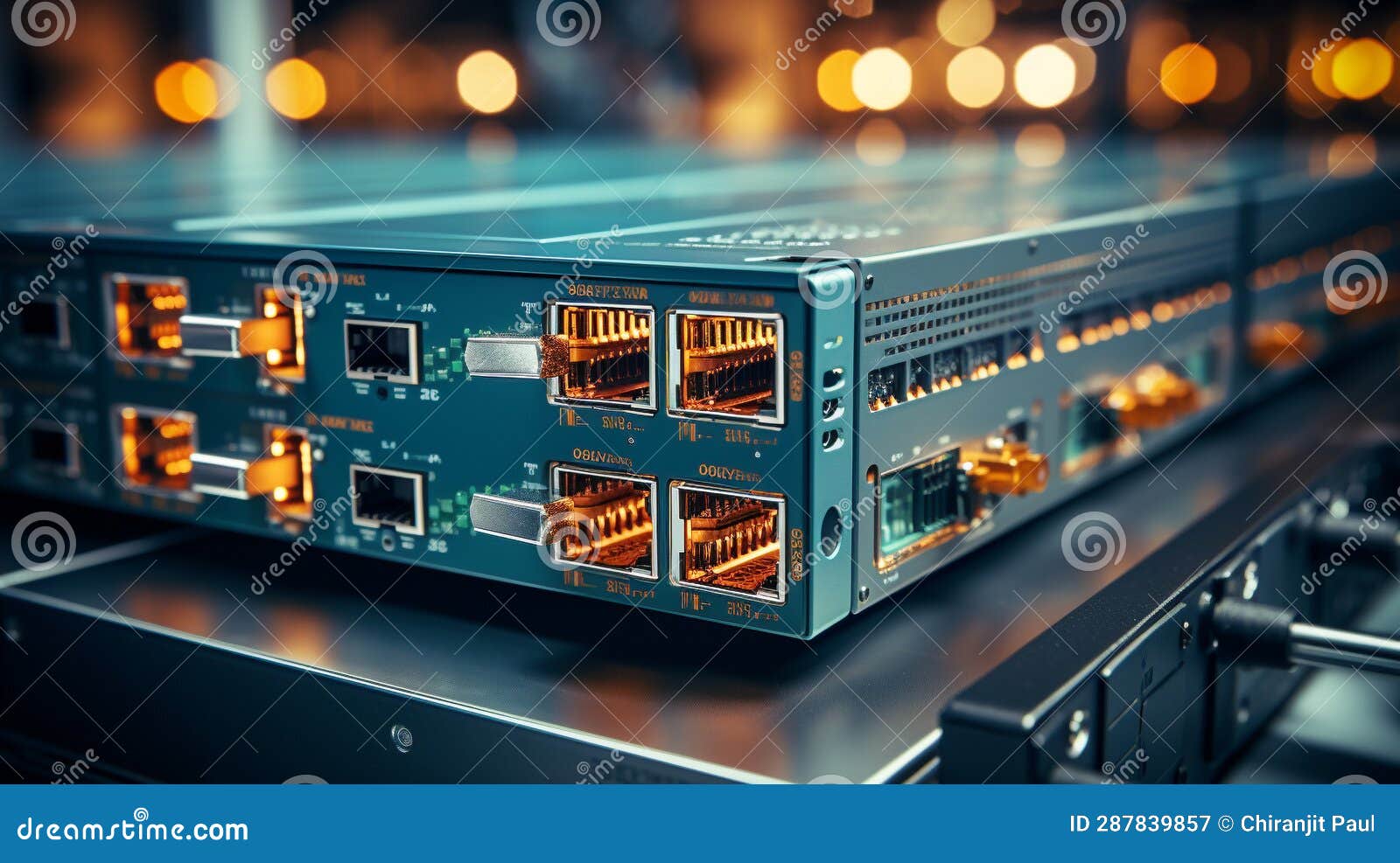 Computer Equipment in Row Secure Network Connection Stock Image - Image ...