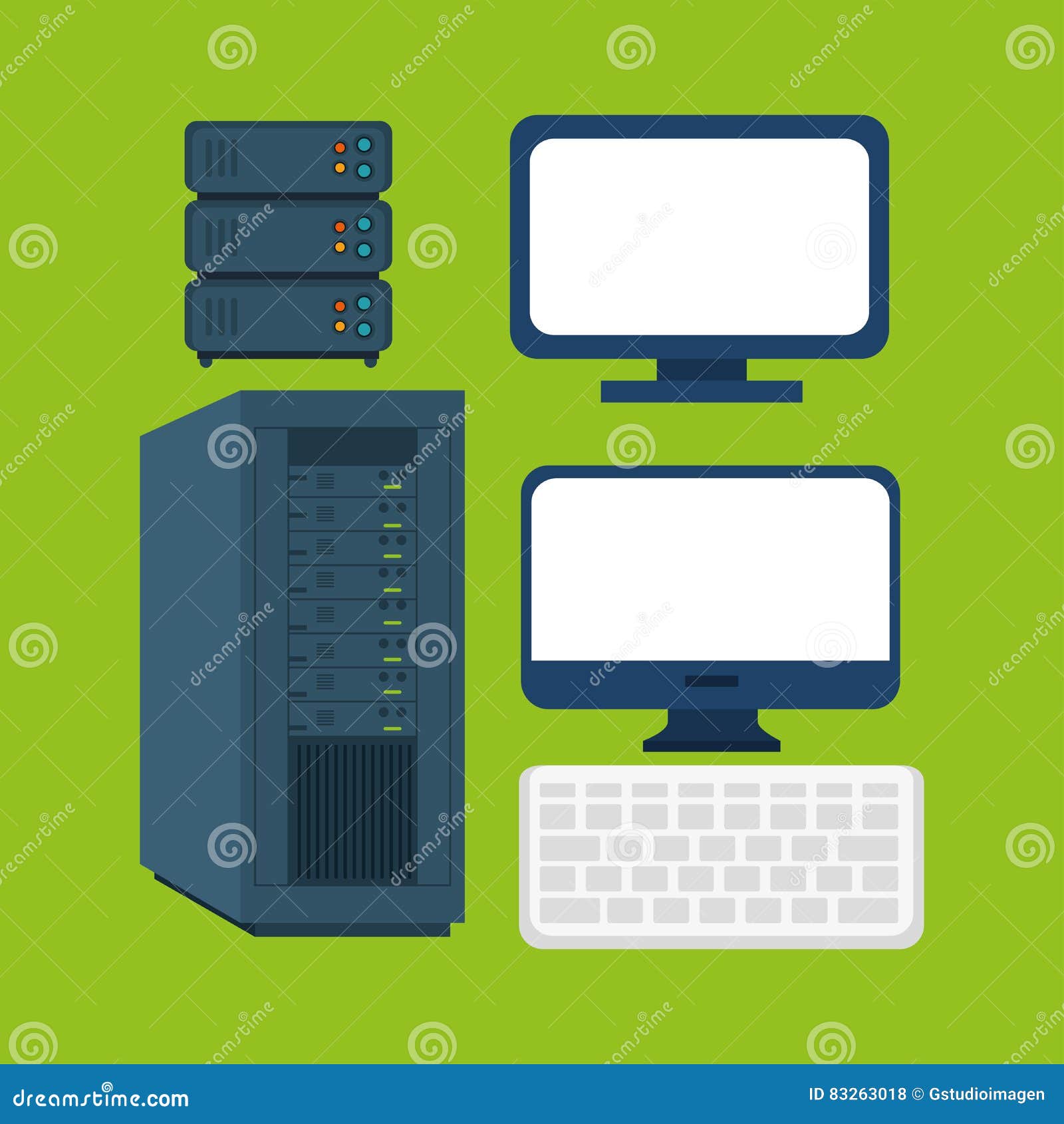 Computer Equipment Supply Icons Graphic Stock Illustration ...