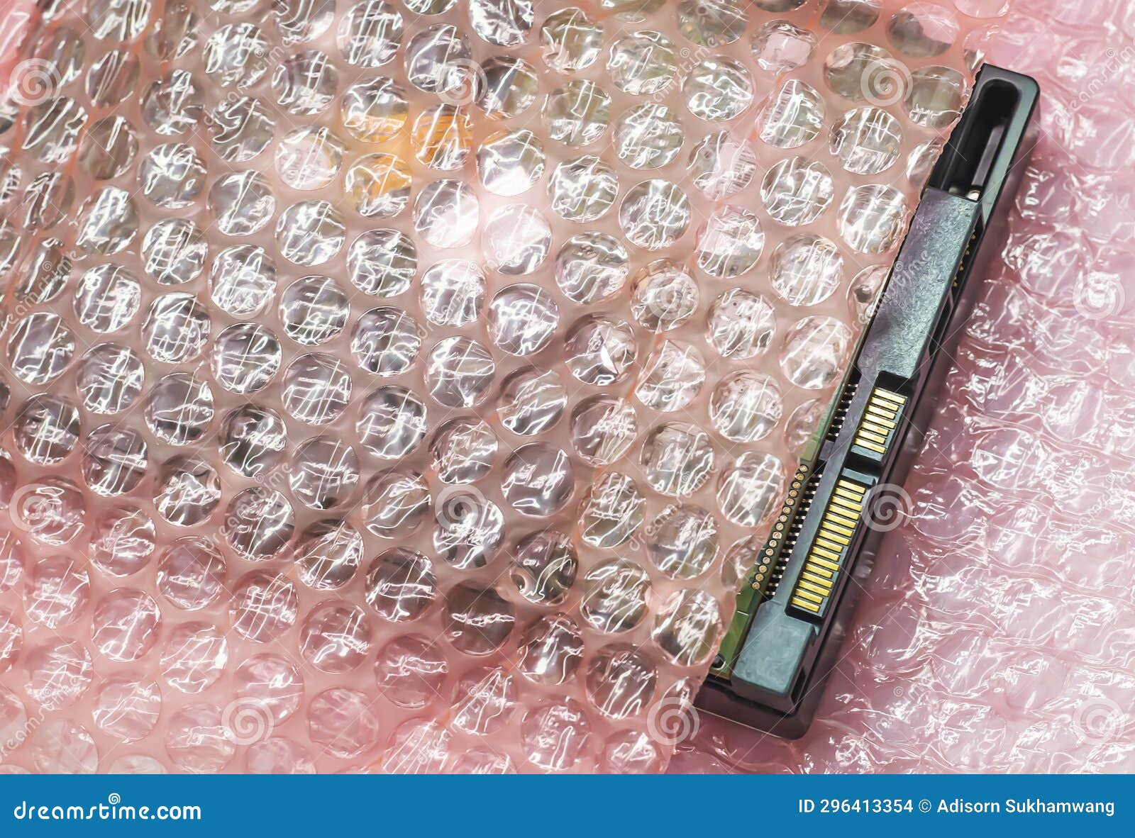 Computer Equipment Was Wrapped with Air Bubble Sheet. Stock Photo ...