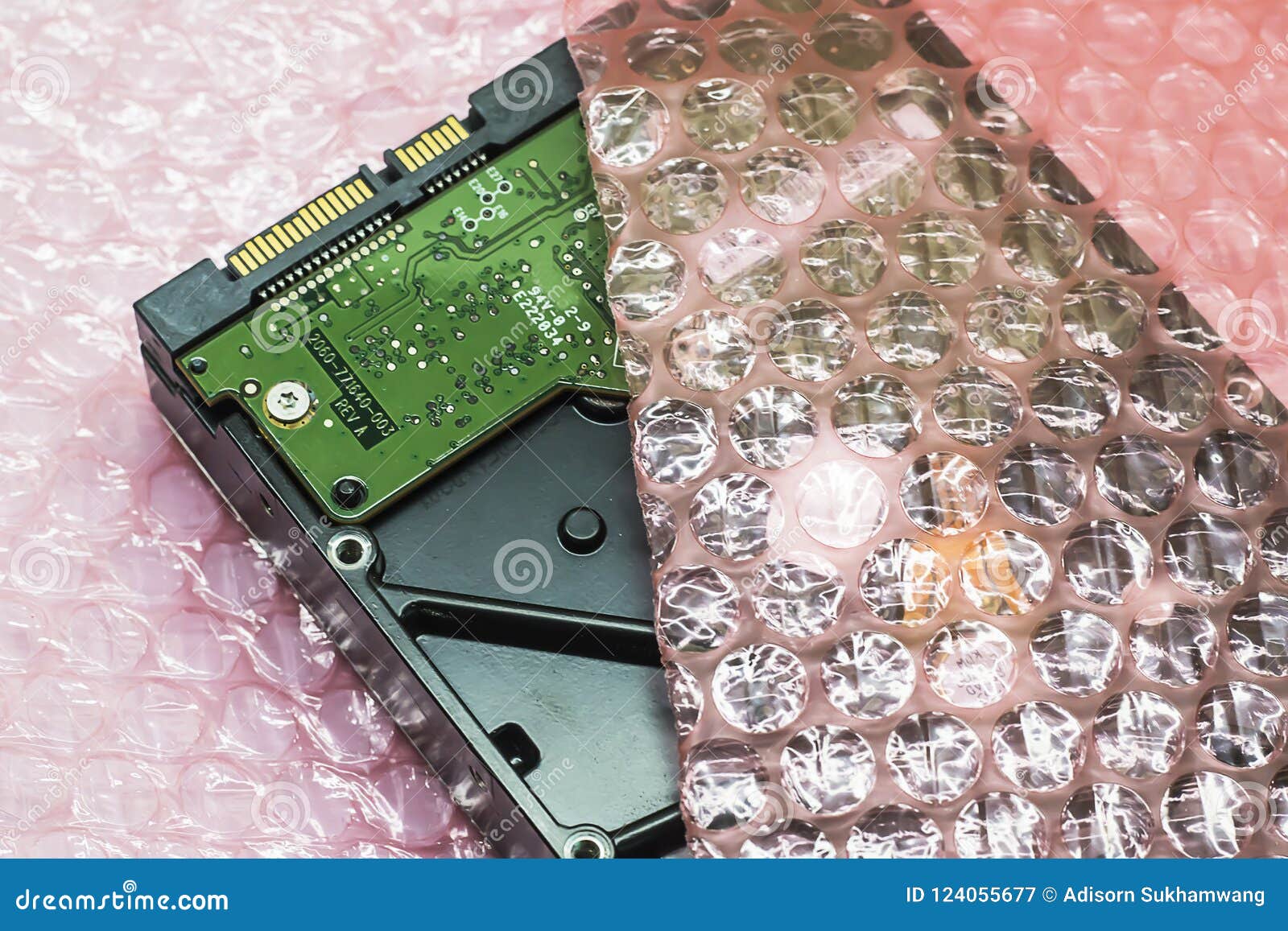 Computer Equipment Was Wrapped with Plastic Bumpers. Stock Image ...