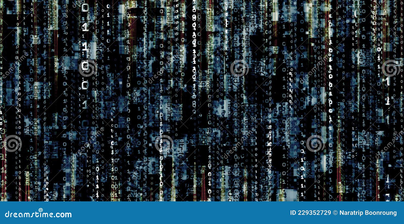 Computer Error Display Corrupt Binary Data Hacker Digital Binary Data ...