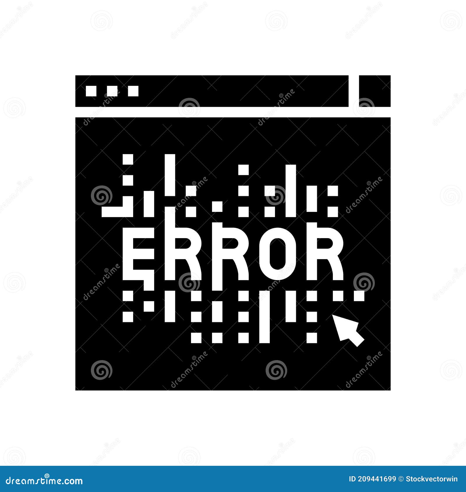 Computer Error Glyph Icon Vector Illustration Stock Vector ...