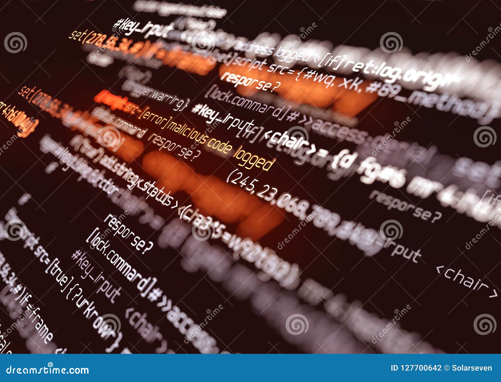 Computer Error Script Code Background Stock Illustration - Illustration ...