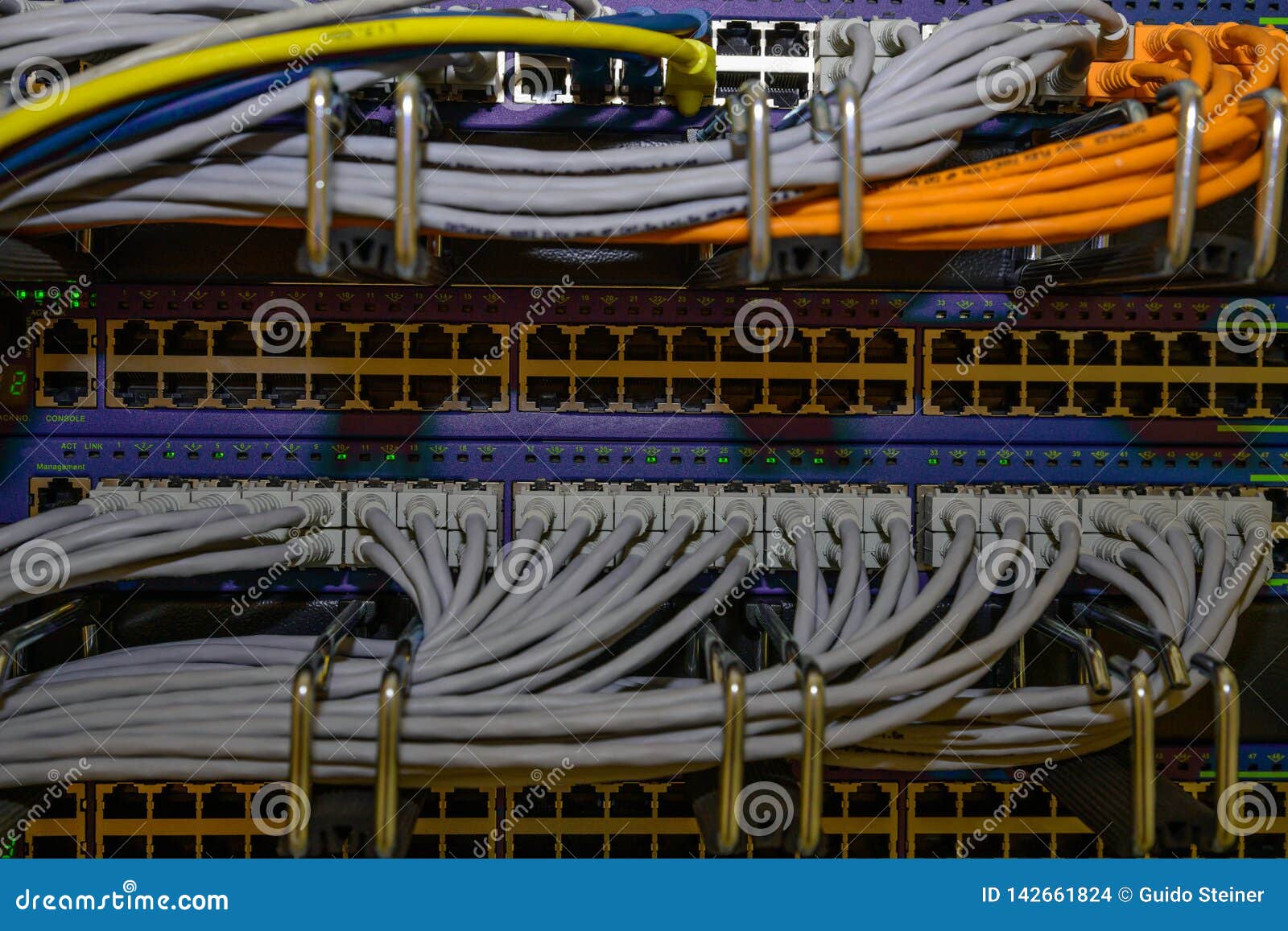 A Computer Ethernet Switch in a Datacenter Stock Photo - Image of ...