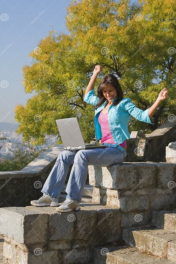 Computer excitement stock photo. Image of nature, successful - 3295706