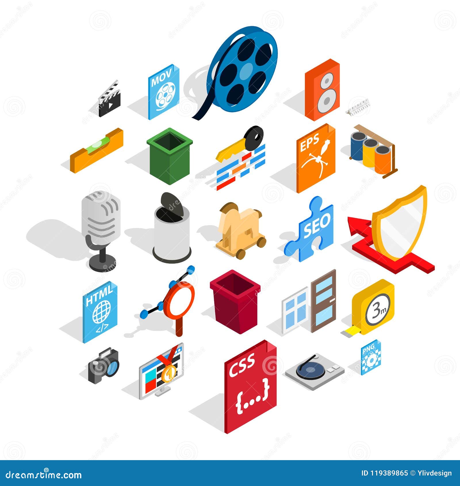 Computer Expansion Icons Set, Isometric Style Stock Vector ...