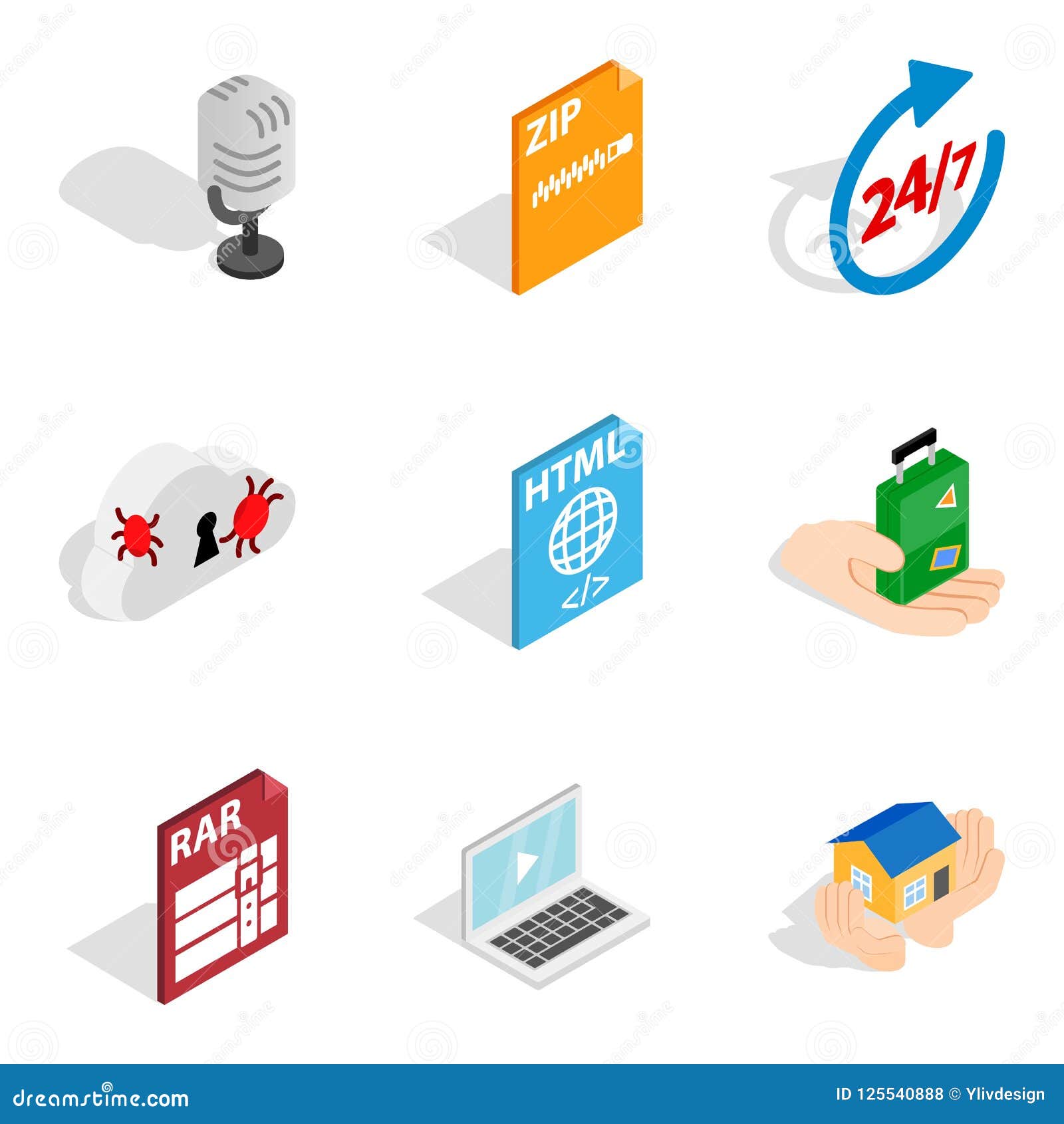 Computer Expert Icons Set, Isometric Style Stock Illustration ...