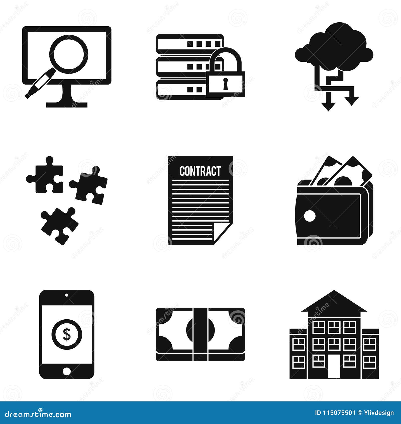Computer Expert Icons Set, Simple Style Stock Vector - Illustration of ...