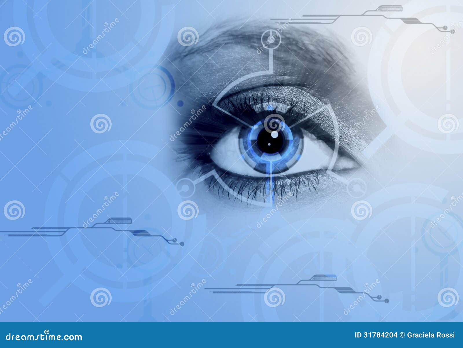 Computer, Eye, Blue, Technology Stock Illustration - Illustration of ...