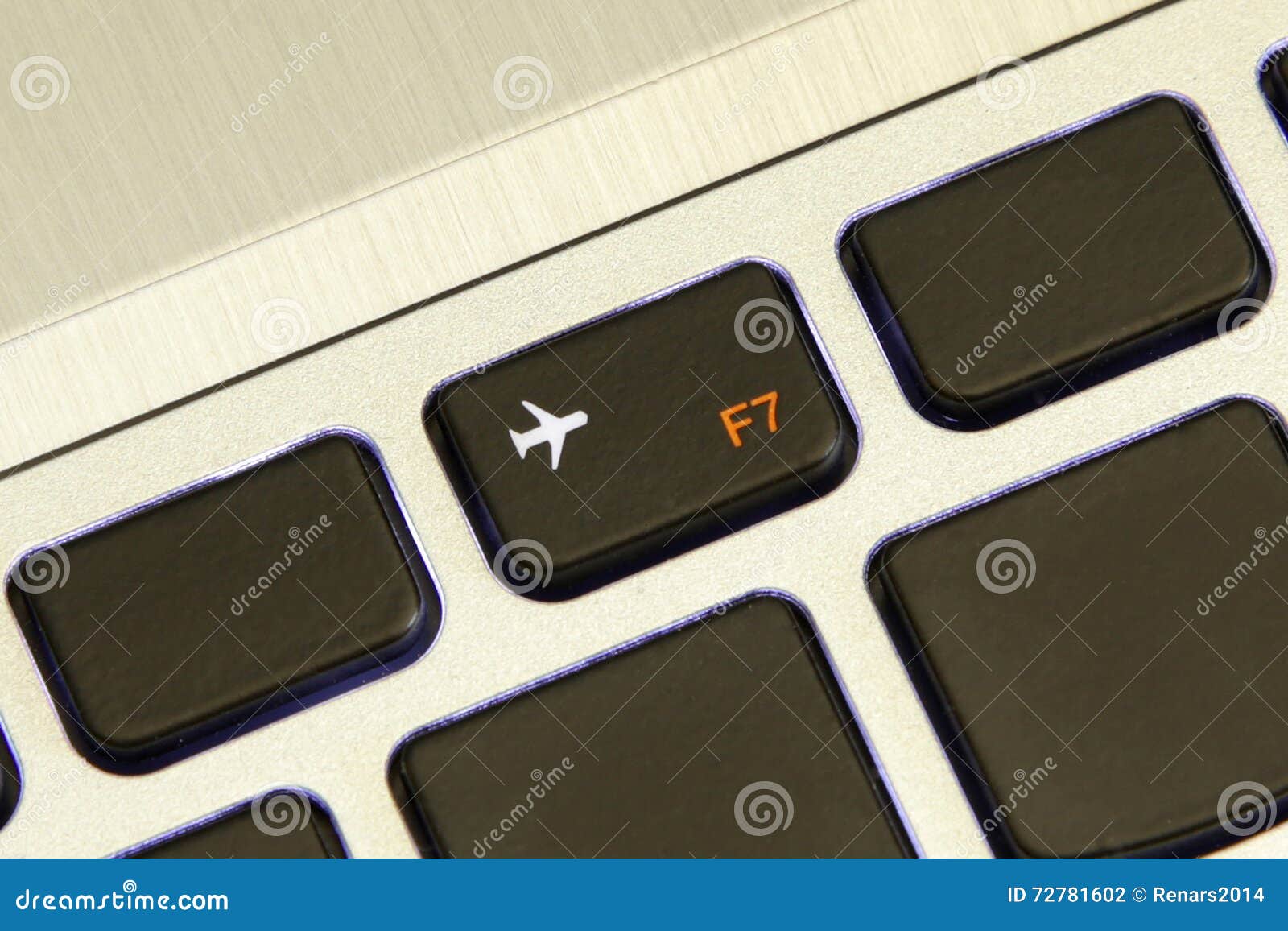 Computer F7 Key Turn on Off Flight Airplane Safe Mode Stock Photo ...