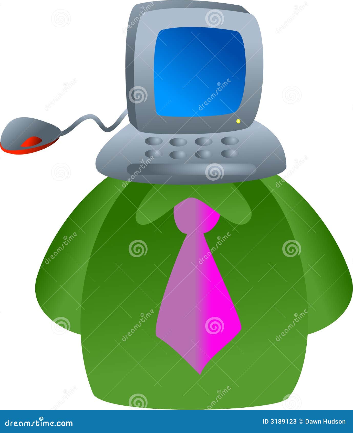 Computer face stock illustration. Illustration of occupations - 3189123