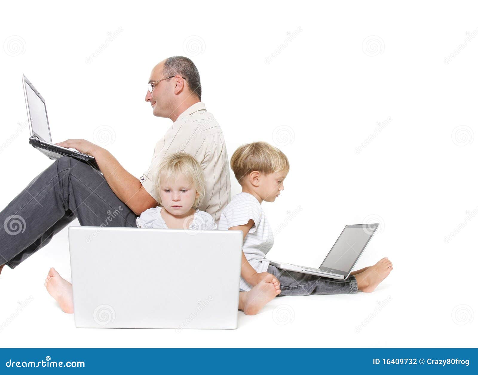 Computer family stock photo. Image of concentrated, generation - 16409732