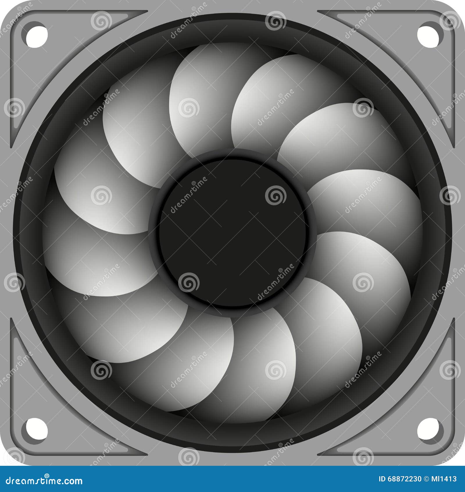 Computer fan stock vector. Illustration of single, abstract - 68872230