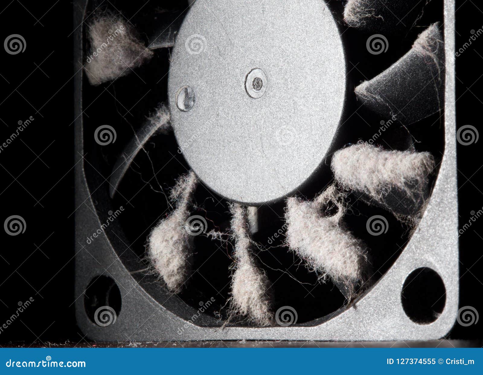 Computer Fan with Blades Covered with a Layer of Dust Stock Image ...