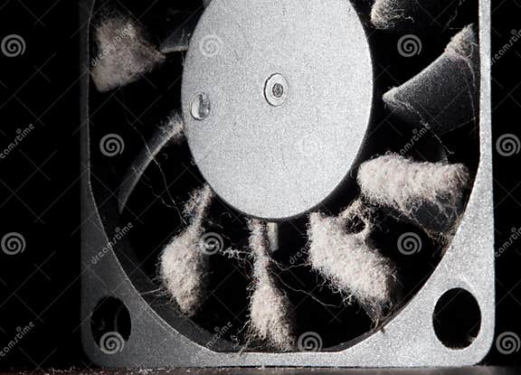 Computer Fan with Blades Covered with a Layer of Dust Stock Image ...