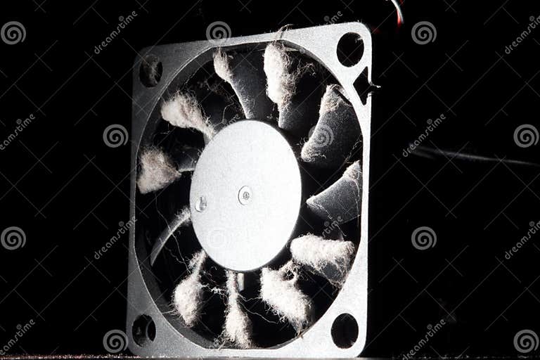 Computer Fan with Blades Covered with a Layer of Dust Stock Image ...