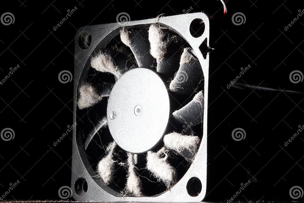 Computer Fan with Blades Covered with a Layer of Dust Stock Image ...