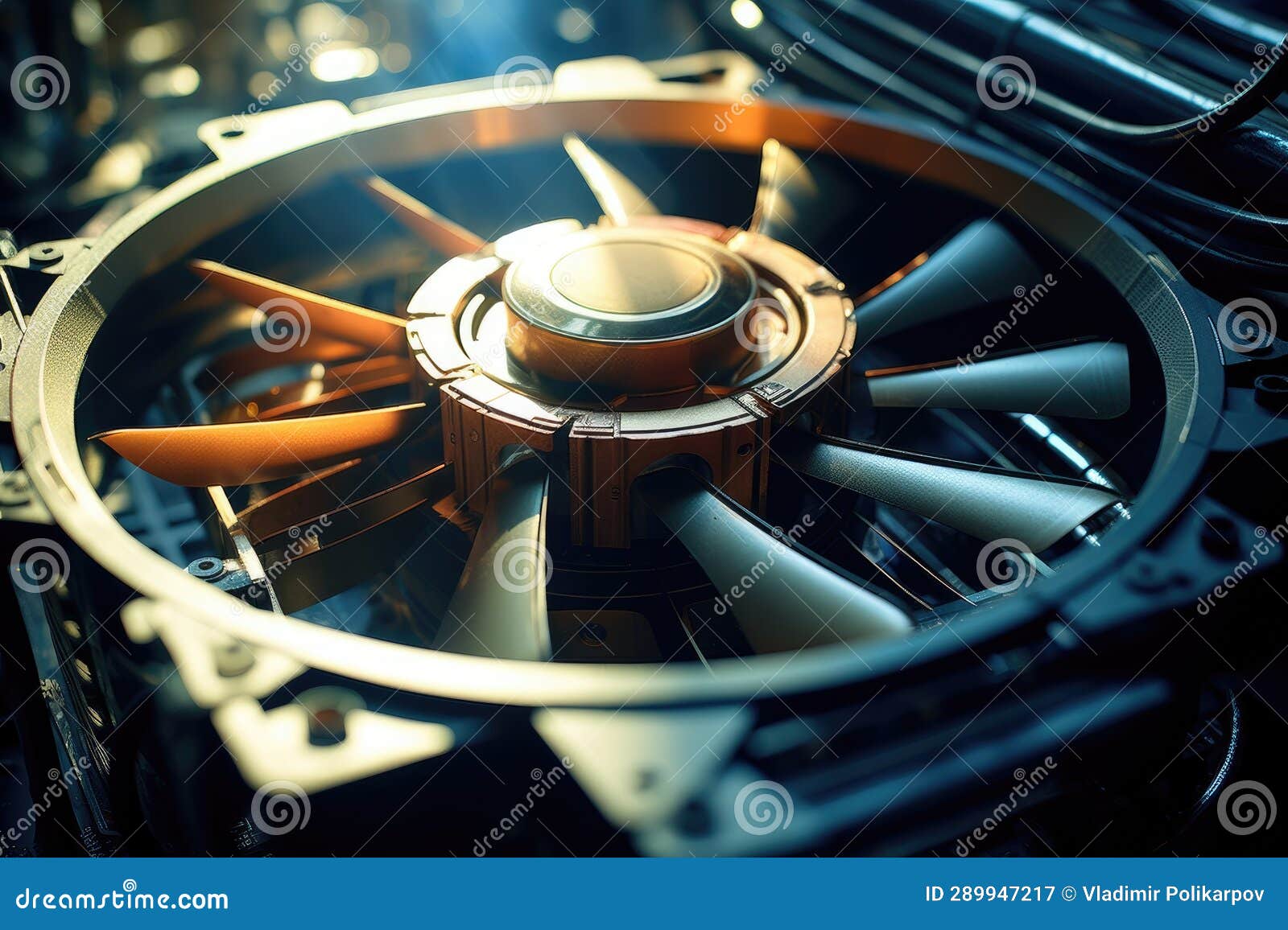 Computer Fan Close-up. Cooling the Motherboard Stock Image - Image of ...
