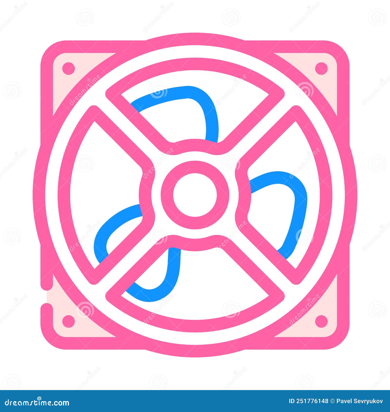 Computer Fan Color Icon Vector Illustration Stock Vector - Illustration ...