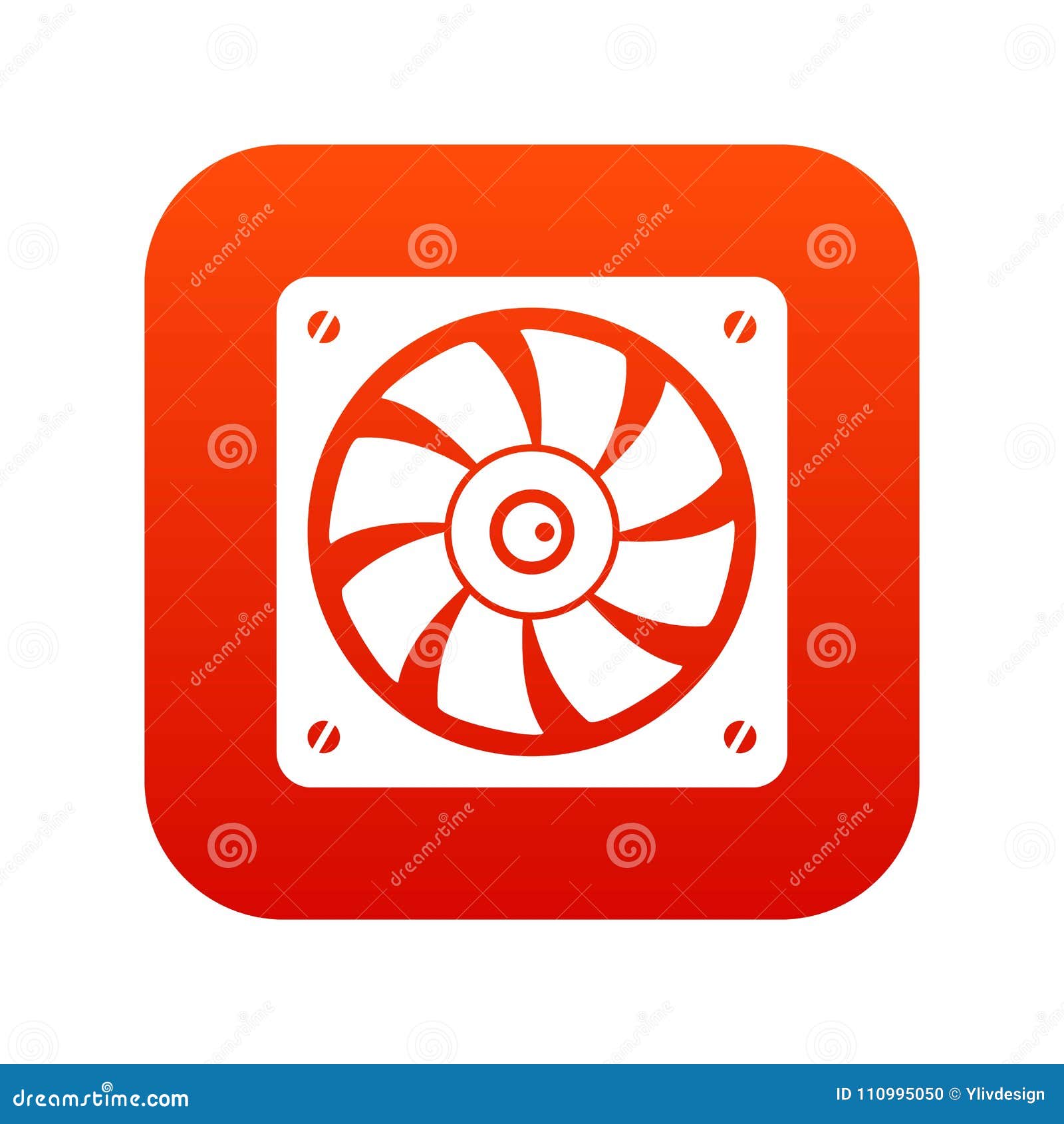 Computer Fan Icon Digital Red Stock Vector - Illustration of plastic ...