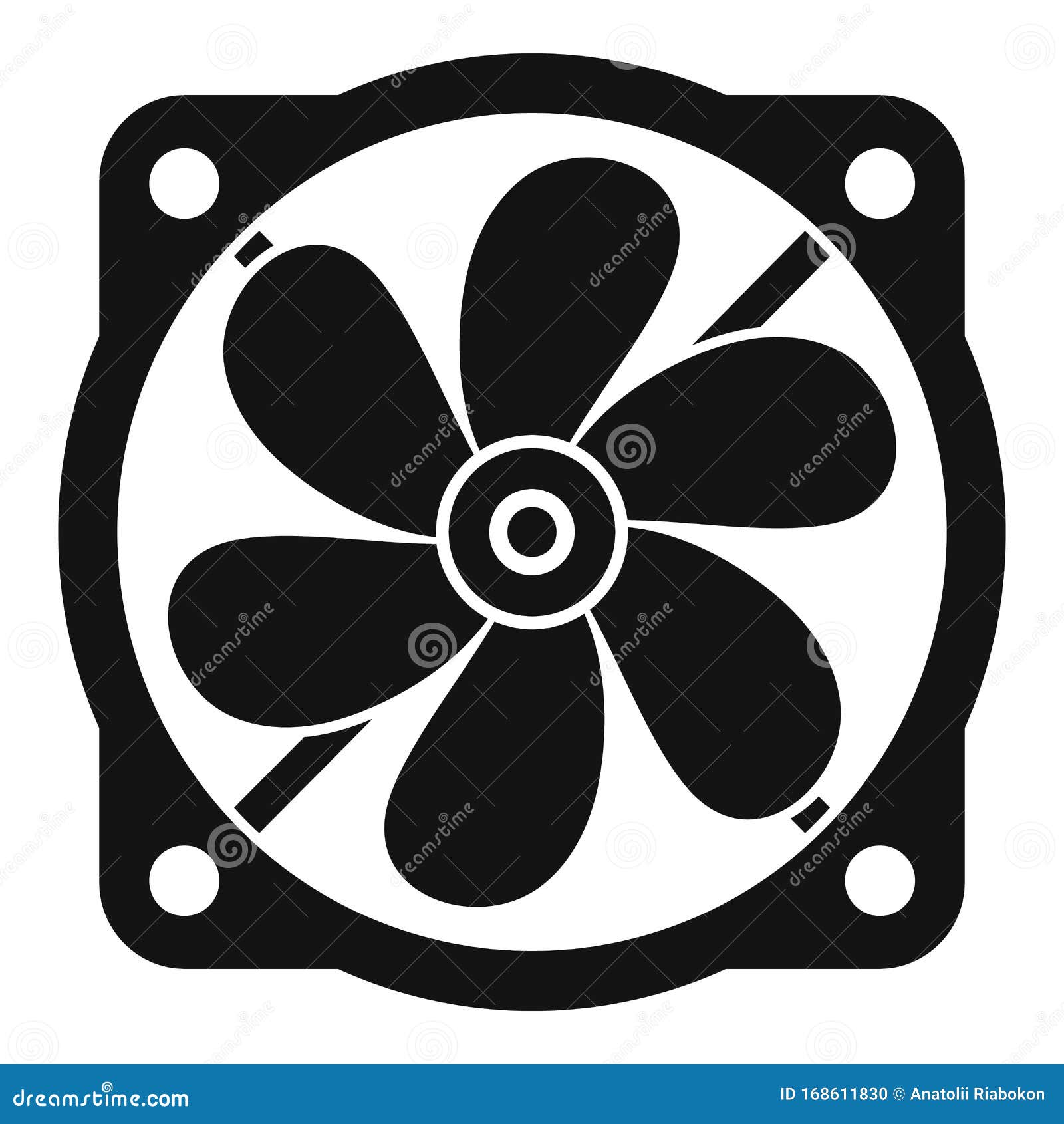 Computer Fan Icon, Simple Style Stock Vector - Illustration of electric ...