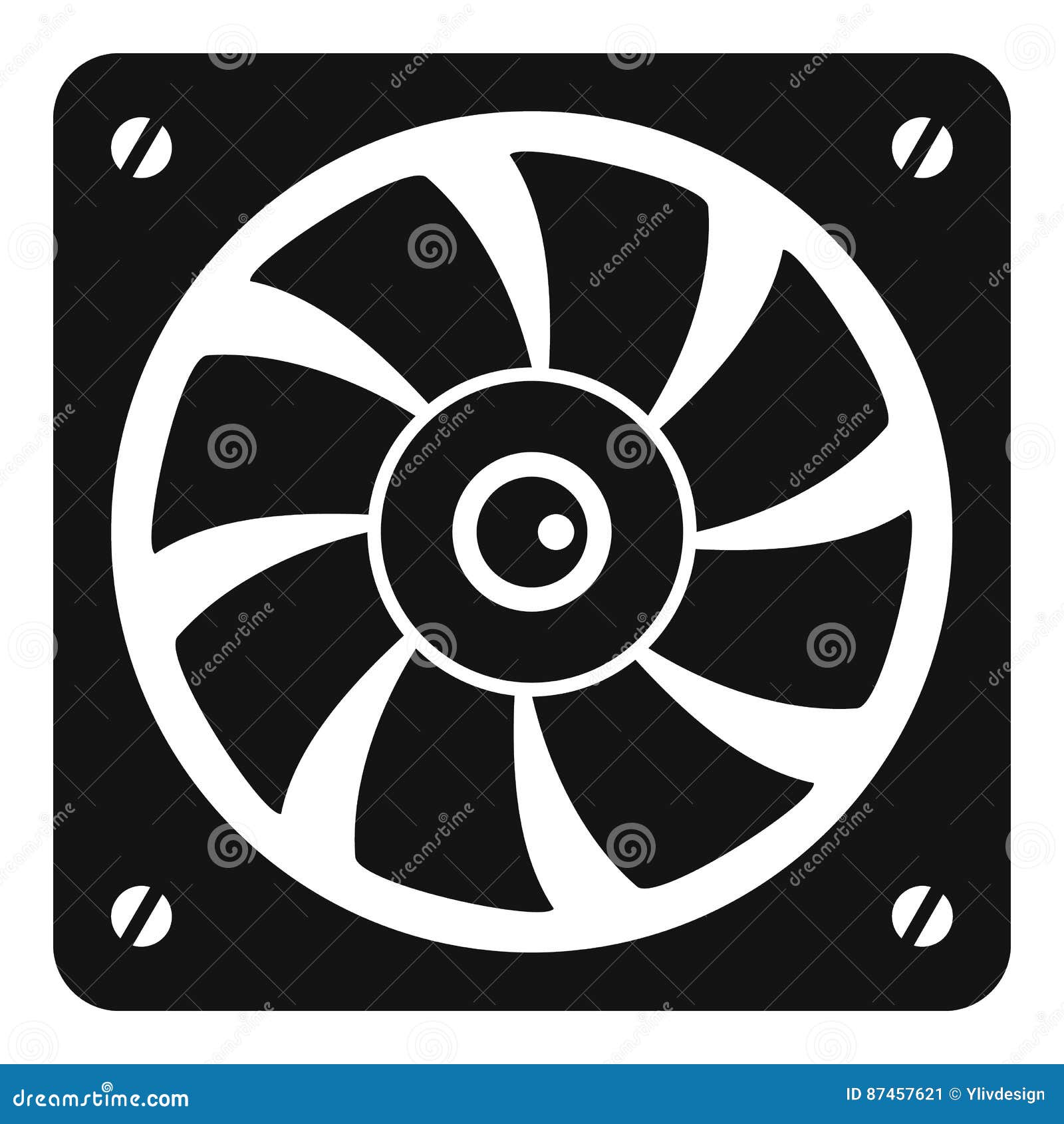 Computer Fan Icon, Simple Style Stock Vector - Illustration of detail ...