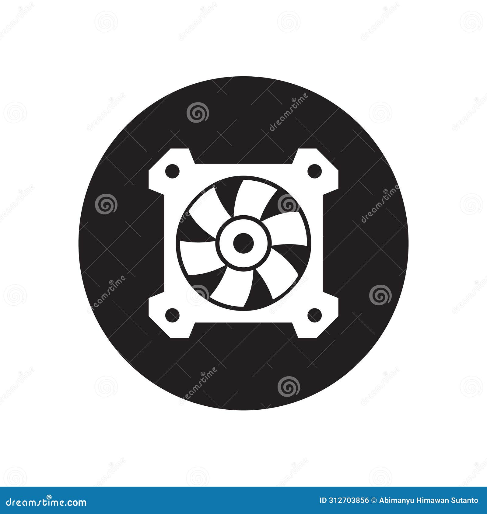 Computer fan icon vector stock vector. Illustration of blower - 312703856