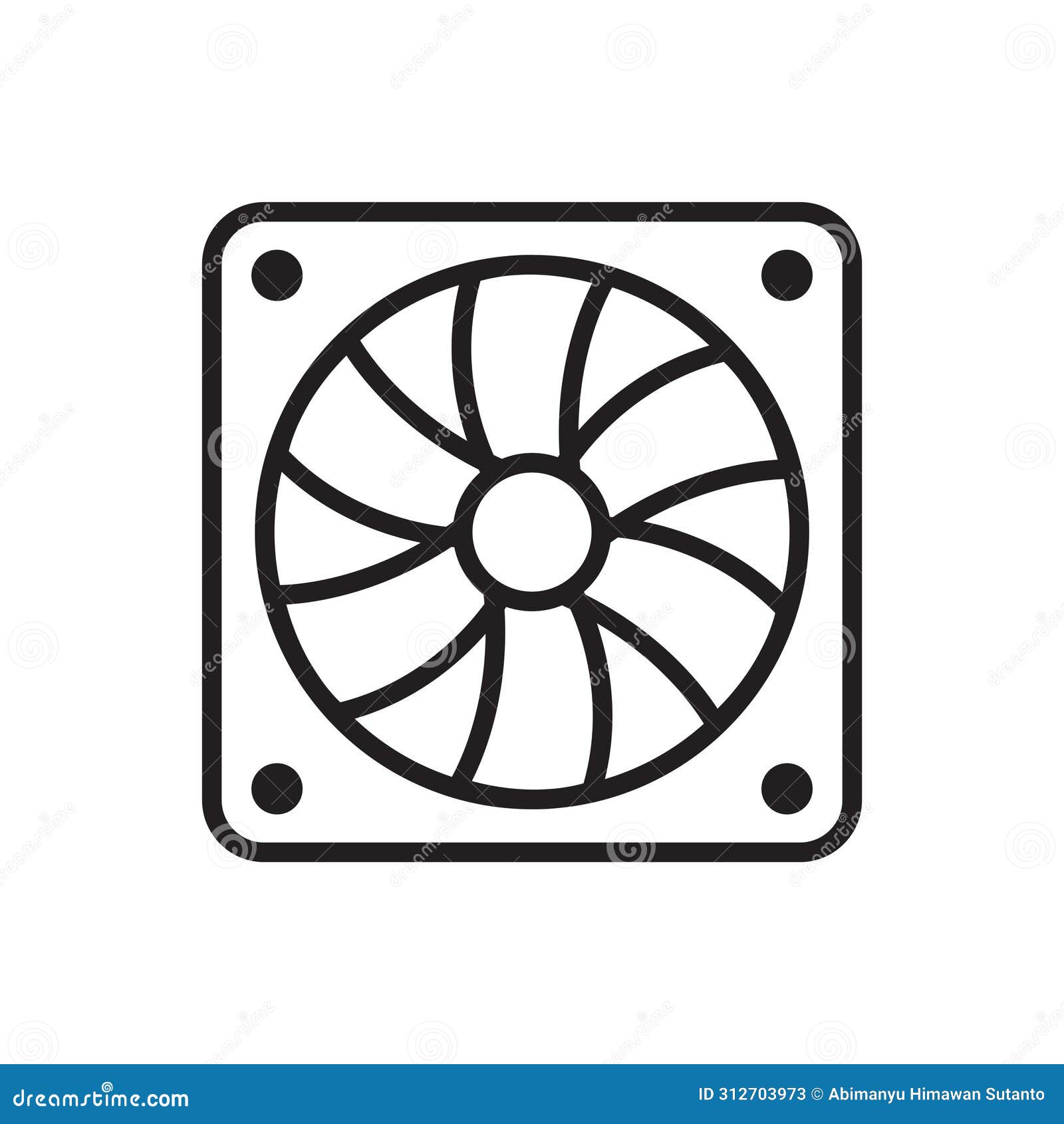 Computer fan icon vector stock vector. Illustration of equipment ...