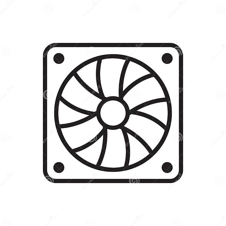 Computer fan icon vector stock vector. Illustration of equipment ...