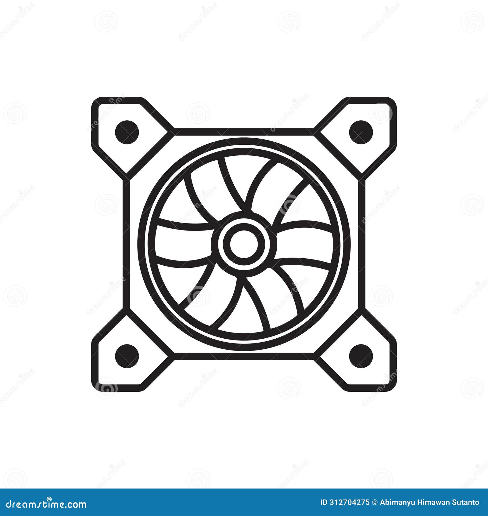 Computer fan icon vector stock vector. Illustration of computer - 312704275